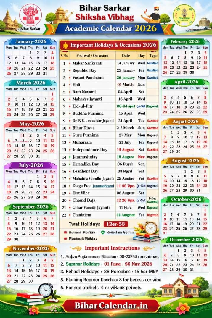 Bihar Calendar